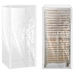 QWORK Bun Pan Rack Cover with Zippers, Clear Plastic Sheet Pan Rack Cover, 28" L x 23" W x 61" H, 20-Tier