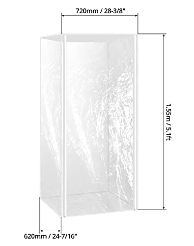 QWORK Bun Pan Rack Cover with Zippers, Clear Plastic Sheet Pan Rack Cover, 28" L x 23" W x 61" H, 20-Tier