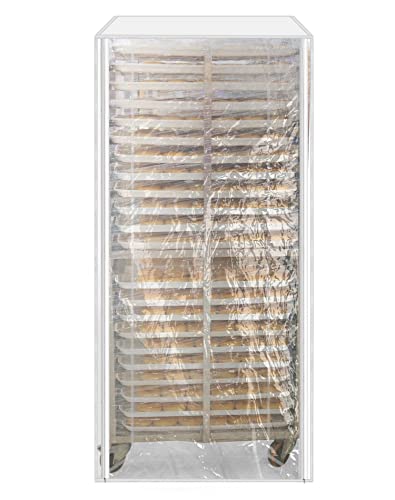 QWORK Bun Pan Rack Cover with Zippers, Clear Plastic Sheet Pan Rack Cover, 28" L x 23" W x 61" H, 20-Tier