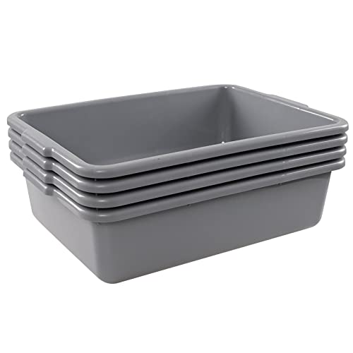 Sandmovie 25 L Commercial Bus Tubs, Plastic Utility Bus Box, 4-Pack