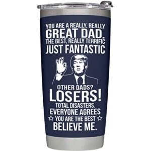 Gifts for Dad from Daughter, Son, Kids - Dad Gifts for Christmas from Daughter, Son - Dad Birthday Gift - Birthday Gifts for Dad - Funny Present for Dad, Best Dad, New Dad, Husband- Dad Tumbler 20oz