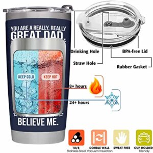 Gifts for Dad from Daughter, Son, Kids - Dad Gifts for Christmas from Daughter, Son - Dad Birthday Gift - Birthday Gifts for Dad - Funny Present for Dad, Best Dad, New Dad, Husband- Dad Tumbler 20oz