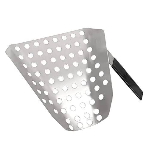 Aluminum Speed Scoop,Ice Scoop Popcorn Scoop,Commercial Popcorn Scoop with Holes,Single Handle Stainless Steel Fries Scooper