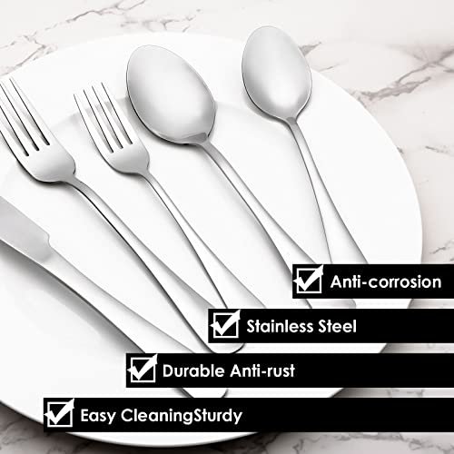 Moretoes 30Pcs Silverware Set for 6, Stainless Steel Cutlery Set, Mirror Polished Flatware Sets for Home and Restaurant, Include Knife Fork Spoon Set, Dishwasher Safe