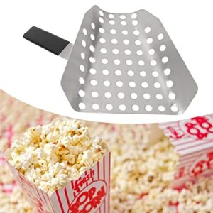 Aluminum Speed Scoop,Ice Scoop Popcorn Scoop,Commercial Popcorn Scoop with Holes,Single Handle Stainless Steel Fries Scooper