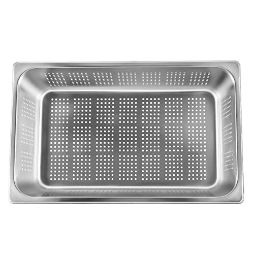 Mgorgeous Anti-Jam Perforated Stainless Steel Steam Table/Hotel Pan, Pack of 2 (6inch)