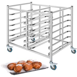 bun pan rack 12 tier with wheels sheet pan/bun pan rack sheet pan organizer stainless steel racking trolley storage for full half sheet kitchen, restaurant, cafeteria, hotel, 36 x 24 x 39 inch