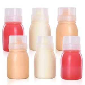 ramfiyn condiment porous squeeze bottles, small salad dressing container, squeeze bottles for sauces, multi-nozzle salad squeeze bottle, bbq sauce, oil bottles- 6 pcs 6oz, 5 nozzles