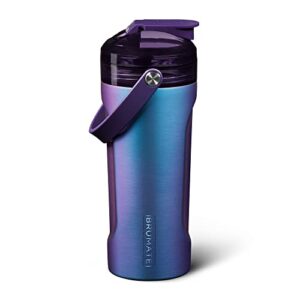 brümate multishaker blender shaker bottle | 100% leakproof insulated stainless steel shaker bottle | protein shaker bottle, and pre workout bottle for the gym | 26oz (dark aura)