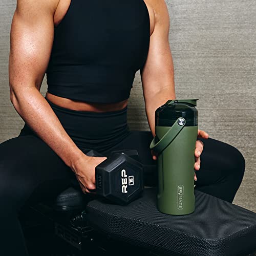 BrüMate MultiShaker Blender Shaker Bottle | 100% Leakproof Insulated Stainless Steel Shaker Bottle | Protein Shaker Bottle, and Pre Workout Bottle for the Gym | 26oz (Dark Aura)