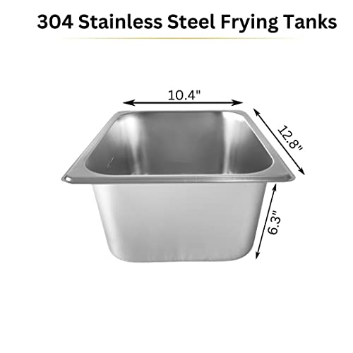 Bioexcel Oil Pan Full Size 6-Inch,Thick Stainless Steel Full Size Commercial Food Oil Tank