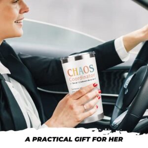 Gifts for Women - Unique Boss Lady Gifts for Women, Her, Mom, Coworker, Manager, Teacher, Boss - Chaos Coordinator Gifts - Birthday Gifts for Women - Thank You Gifts for Women Teacher - 20Oz Tumbler