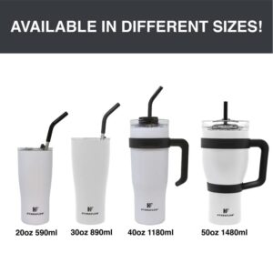 HYDRAFLOW Capri - 40oz Tumbler with Straw and Handle - Triple Wall Vacuum Insulated Tumbler - Insulated Smoothie Cup - Stainless Steel Tumbler - Reusable Tumbler with Lid - Sand