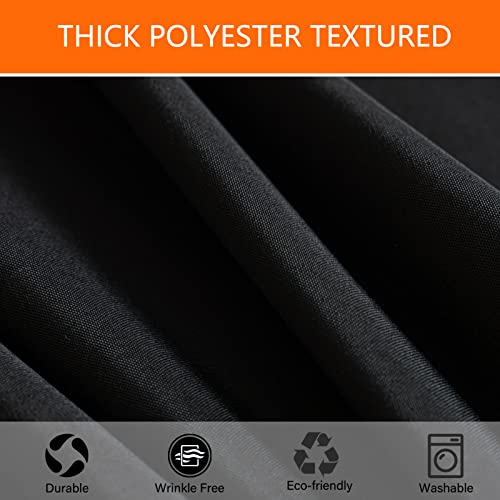 Hstbgdlk 2 Pack Black Tablecloth Fitted Table Covers for 6 Foot Rectangle Tables - Water Resistant Washable Fabric Polyester Rectangle Table Clothes for Parties, Trade Show（72L x 30W x 30H Inches）