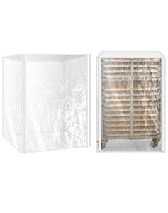 qwork plastic pan sheet rack cover, 10-tier 28" x 23" x 33" pan rack covers, keep your bakery goods fresh, 2 pack