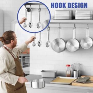 NCOEN 12 x 36 Stainless-Steel-Shelf Wall Mounted with 6 Hooks 250lbs, 304 Stainless Steel Wall Shelf for Commercial Restaurant, Kitchen, Home and Bar Stainless-Steel-Shelves