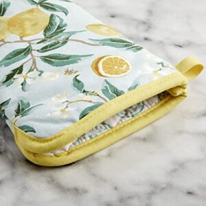 Martha Stewart Lemon Whimsy Oven Mitt 2-Pack Set, Yellow, 7"x13"