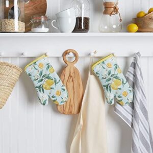 Martha Stewart Lemon Whimsy Oven Mitt 2-Pack Set, Yellow, 7"x13"