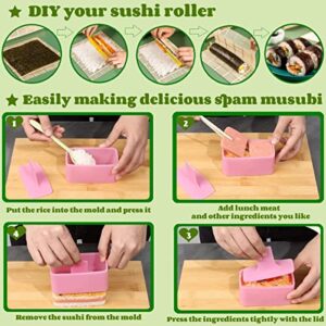 Gpurplebud Onigiri Mold Set 13pcs - Spam Musubi Maker Press Rice Ball Mold Sushi Rolling Mat Rice Mold Musubi Maker Sushi Making Kit for Kids Lunch Bento and Home DIY