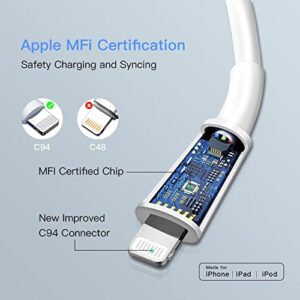 iPhone Fast Charger 10 FT [Apple MFi Certified] 2 Pack PD 20W USB C Charger Block with 10FT Long Type C Lightning Cable for iPhone 14 13 12 11 XS XR X 8 iPad,White