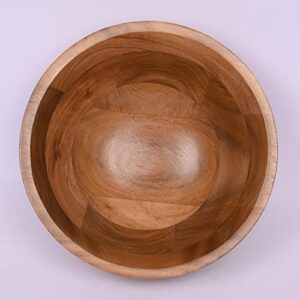 Samhita Acacia Wood Salad Bowl, Perfect for Salad, Vegetables Salad Bowl & Decorative Centerpiece Absolute Beautiful with Your Kitchen (9" x 9" x 4")