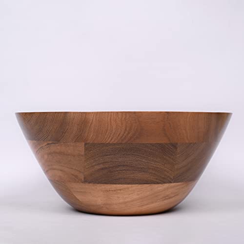 Samhita Acacia Wood Salad Bowl, Perfect for Salad, Vegetables Salad Bowl & Decorative Centerpiece Absolute Beautiful with Your Kitchen (9" x 9" x 4")