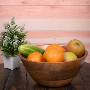 Samhita Acacia Wood Salad Bowl, Perfect for Salad, Vegetables Salad Bowl & Decorative Centerpiece Absolute Beautiful with Your Kitchen (9" x 9" x 4")