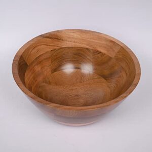 Samhita Acacia Wood Salad Bowl, Perfect for Salad, Vegetables Salad Bowl & Decorative Centerpiece Absolute Beautiful with Your Kitchen (9" x 9" x 4")