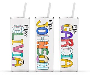 personalized teacher tumbler-preschool teacher-teacher appreciation-virtual teacher gift-teacher valentine gift-student teacher gift