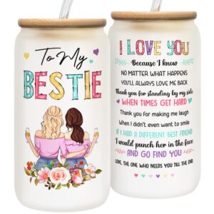 gifts for best friends women birthday - friend gifts for women, gifts for friends female, gifts for best friends - gifts for women friendship - gag bff bestie gifts for women - funny can glass