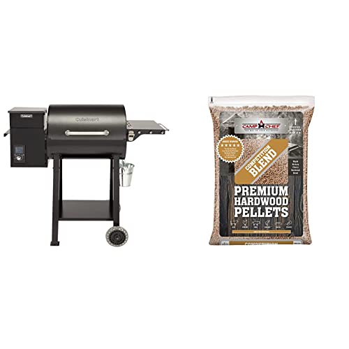 Cuisinart CPG-465 Portable Wood Pellet Grill & Smoker & Char-Grill & Camp Chef Competition Blend BBQ Pellets, Hardwood Pellets for Grill, Smoke, Bake, Roast, Braise and BBQ, 20 lb. Bag