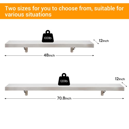 SWOTCATER Concession Shelf 12"x70.8", Stainless Steel Drop Down Folding Serving Food Shelf Stand Serving for Food Truck Trailer Serving Window (Load-Bearing 120LB)