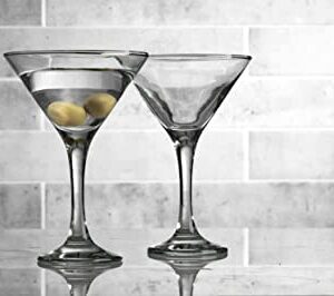 Glaver's Martini Glasses Set of 4 Cocktail Glasses, 6 Ounce Strong Lead-Free Glass, Stemmed Margarita, Martini Glasses, For Bar, Martini, Gimlet, Bar, Wine And More Dishwasher Safe