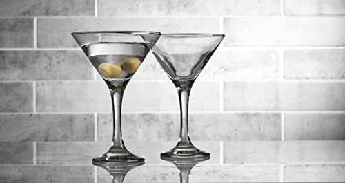 Glaver's Martini Glasses Set of 4 Cocktail Glasses, 6 Ounce Strong Lead-Free Glass, Stemmed Margarita, Martini Glasses, For Bar, Martini, Gimlet, Bar, Wine And More Dishwasher Safe