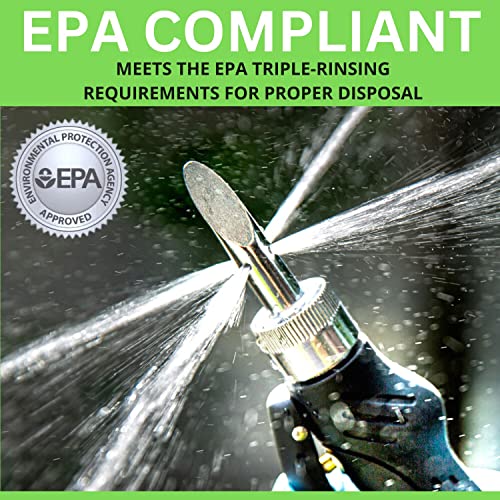 Jet Rinse Triple Rinse Spray Nozzle |EPA Compliant Triple-Rinsing for Proper Disposal of Chemical Containers|Herbcide and Chemical Jug Rinse Nozzle