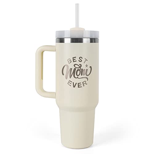 Gifts for Mom from Daughter Son 40 oz Tumbler with Handle and Straw for Mother in Law Wife Women Birthday Presents Mothers Day Gift Water Cup with Lid Insulated Travel Mug Stainless Steel Coffee Mug