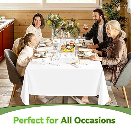 12 Pack White Tablecloths for Rectangle Tables Stain and Wrinkle Resistant Washable Polyester Tablecloth 60 x 102 Inch Table Cloth Rectangle Table 6 Foot Rectangle Table Cloth for Wedding Party