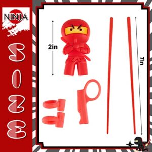 4 Pairs Ninja Training Chopsticks for Kids Adults Beginners Reusable Training Chopsticks with Silicone Chopstick Helper Japanese Cute Learning Chopsticks for right or Left Handed Trainer, 7 Inch