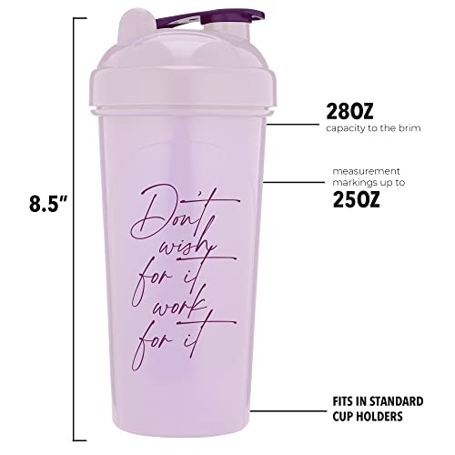 GOMOYO [2 Pack] 28oz Shaker Bottle with Motivational Quotes (Rose &Lavender) | Protein Shaker Bottle with Mixer Agitators | Shaker Bottle for Protein Mixes Pack is BPA Free and Dishwasher Safe