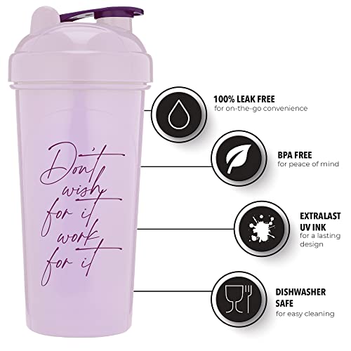 GOMOYO [2 Pack] 28oz Shaker Bottle with Motivational Quotes (Rose &Lavender) | Protein Shaker Bottle with Mixer Agitators | Shaker Bottle for Protein Mixes Pack is BPA Free and Dishwasher Safe