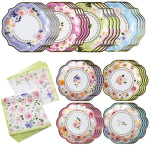 tea party decorations tableware set by kate aspen (62 pc, 16 guests), colorful pastel party supplies for bridal showers, baby shower, garden party, birthdays