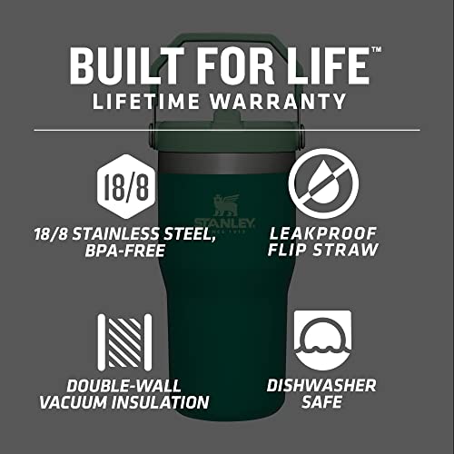 Stanley IceFlow Stainless Steel Tumbler with Straw - Vacuum Insulated Water Bottle for Home, Office or Car - Reusable Cup with Straw Leakproof Flip - Cold for 12 Hours or Iced for 2 Days (Alpine)