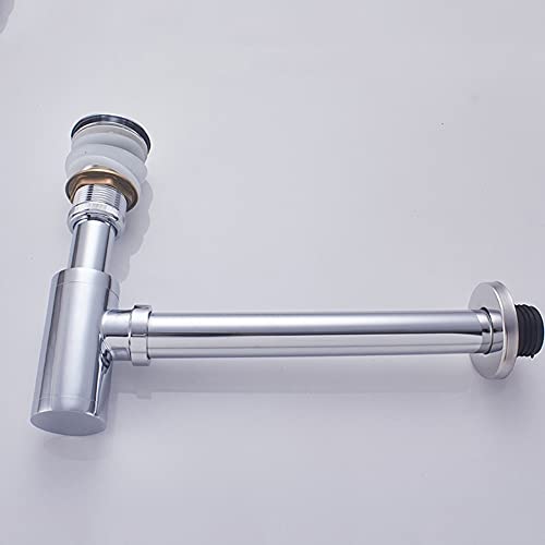 LMMDDP Brass Up Drain With Overflow Bathroom Sink Drain Stopper Polished Chrome Bathroom Drain Bathroom Accessories (Size : Chrome)