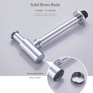 LMMDDP Brass Up Drain With Overflow Bathroom Sink Drain Stopper Polished Chrome Bathroom Drain Bathroom Accessories (Size : Chrome)