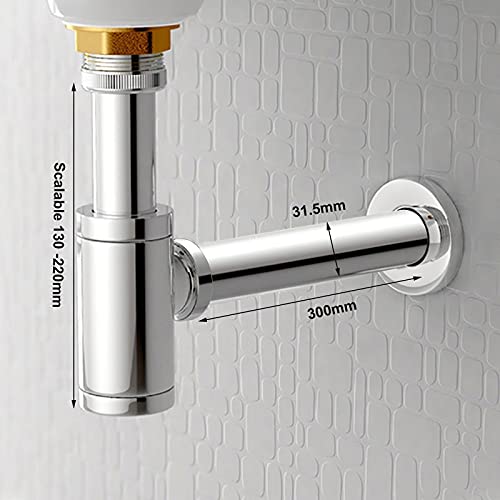 LMMDDP Brass Up Drain With Overflow Bathroom Sink Drain Stopper Polished Chrome Bathroom Drain Bathroom Accessories (Size : Chrome)