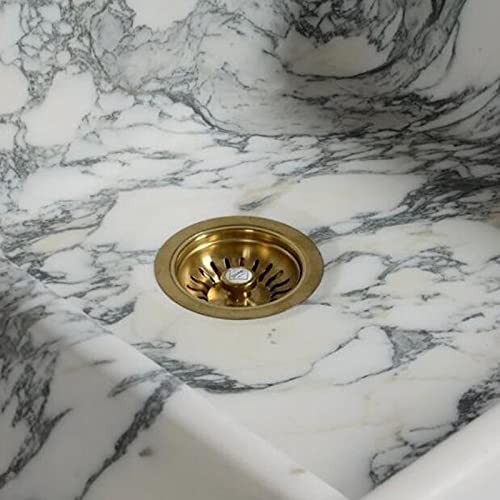 LMMDDP Kitchen Drain Brass Sink Vegetable Sink Thickened Quartz Stone Cement Sink Special Drain Pipe Fittings (Color : Gray)