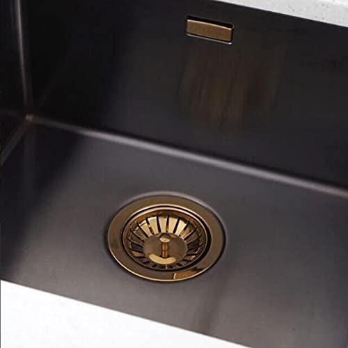 LMMDDP Kitchen Drain Brass Sink Vegetable Sink Thickened Quartz Stone Cement Sink Special Drain Pipe Fittings (Color : Gray)