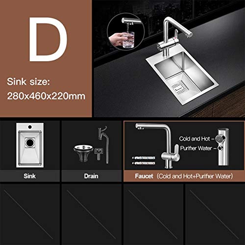 LMMDDP Chopsticks And Storage Stainless Steel Kitchen Sink Small Bowl Commercial Bar ( Color : 2846D )