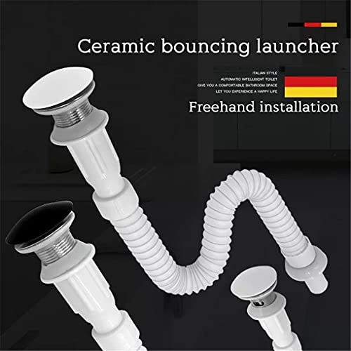 LMMDDP Sink Drain Plug Kitchen Sink Drain Siphon Wash Basin Bounce S Trap Flexible Tubing Drainage Waste Pipe Bathroom Vanity Accessory