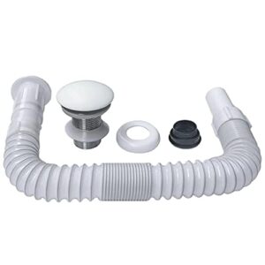 LMMDDP Sink Drain Plug Kitchen Sink Drain Siphon Wash Basin Bounce S Trap Flexible Tubing Drainage Waste Pipe Bathroom Vanity Accessory